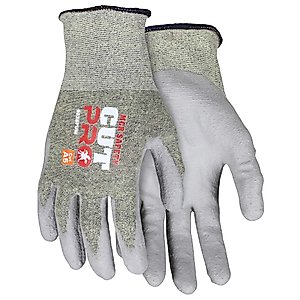 MCR Safety 9828PUL Cut Pro 18 Gauge HyperMax Work Glove, Cut Protection, Polyurethane Coated Palm & Fingertips, Large