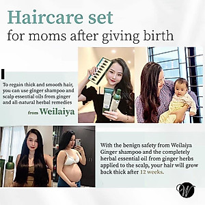 WEILAIYA White Ginger Prevent Hair Loss Shampoo 14g and Conditioner 14g Mini sample/travel/test try set for Normal/Oily Hair & Scalp