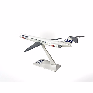 Flight Miniatures SAS Scandinavian Mcdonnell Douglas MD-80 1:200 Scale - Plastic Snap-Fit Model Airplane - Collectible Replica of SAS Scandinavian Aircraft Part #AMD-08000H-014