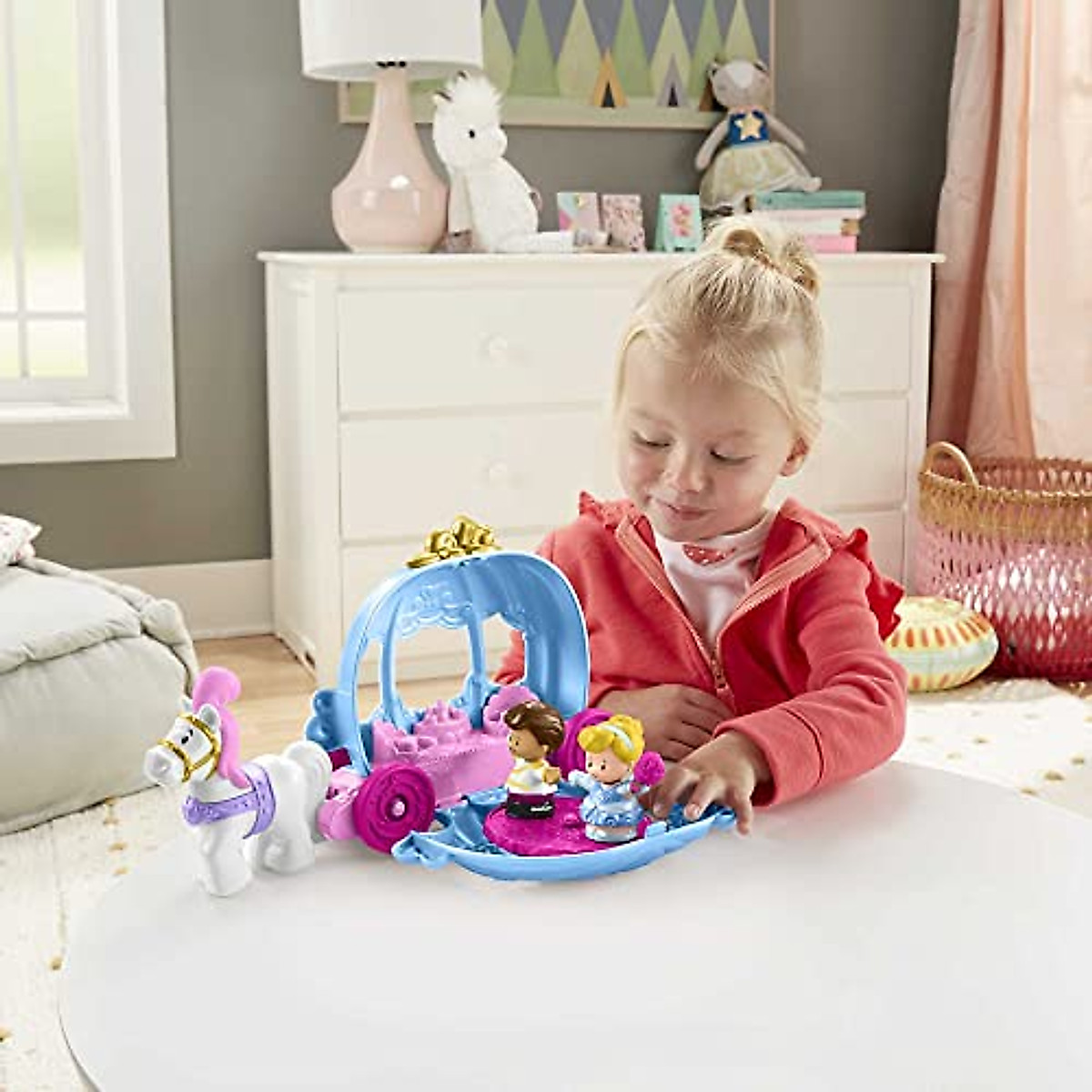 Disney Princess Toddler Toy Little People Cinderella’S Dancing Carriage Playset With Horse & Figures For Ages 18+ Months