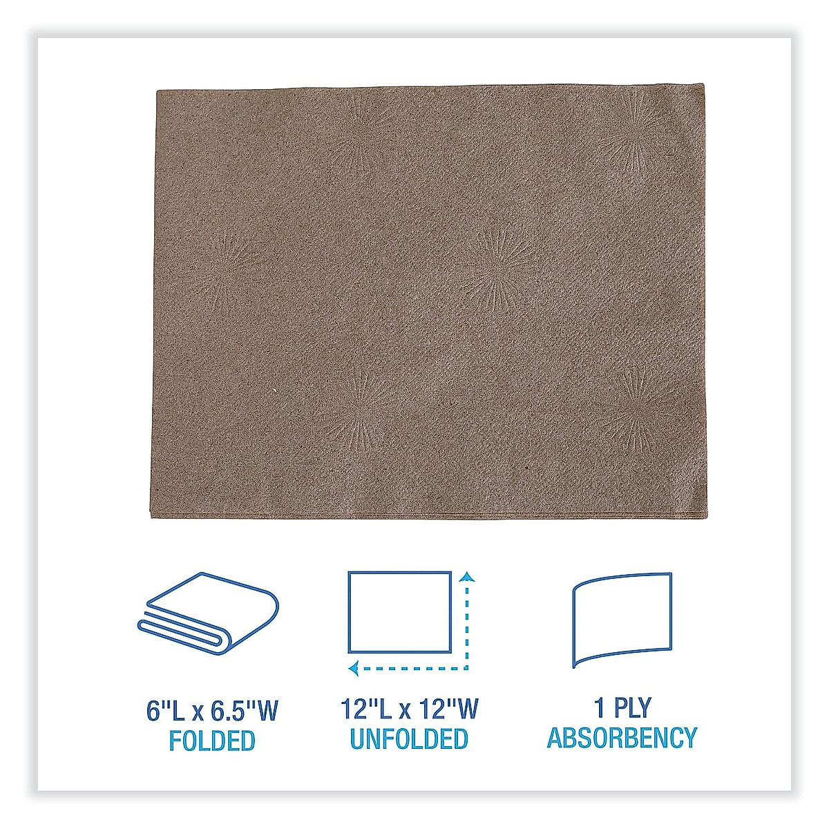 Boardwalk BWK8323K 13 in. x 10 in. 1-Ply 1/4-Fold Lunch Napkins - Kraft (500/Pack, 12 Packs/Carton)