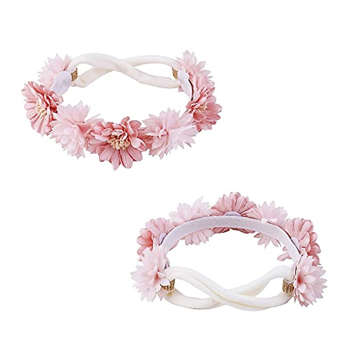 BFNAAgirl Flower Headband for Baby Girl Elastic Baby Floral Headbands Crown Hairbands Hair Accessories for Newborn Infant Toddlers Kids 3pcs/set