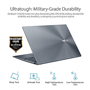 ASUS ZenBook 13 Ultra-Slim Laptop, 13.3” OLED FHD NanoEdge Bezel Display, Intel Core i7-1165G7, 16GB LPDDR4X RAM, 512GB SSD, NumberPad, Thunderbolt 4, Wi-Fi 6, Windows 10 Pro, Pine Grey, UX325EA-XS74