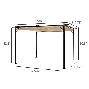 RUIZE Permanent Hardtop Gazebo, Outdoor Galvanized Steel Roof Pavilion Pergola Canopy with Aluminum Frame for Garden Patio,Patio Backyard,Deck and Lawns