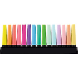 STABILO BOSS Original Fluorescent and Pastel Highlighters – Deskset of 15 Assorted Colours