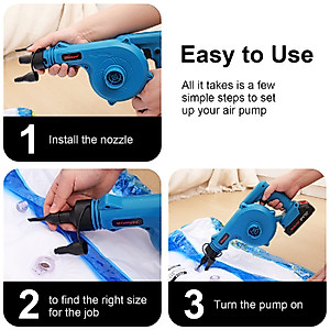 Cordless Blower,3- in-1 Portable Mini Air Blower 21v Lithium Battery,Small Dust Cleaner for Inflatable,Fans,Lily Windows,Keyboards,Cars by MKMKYEE