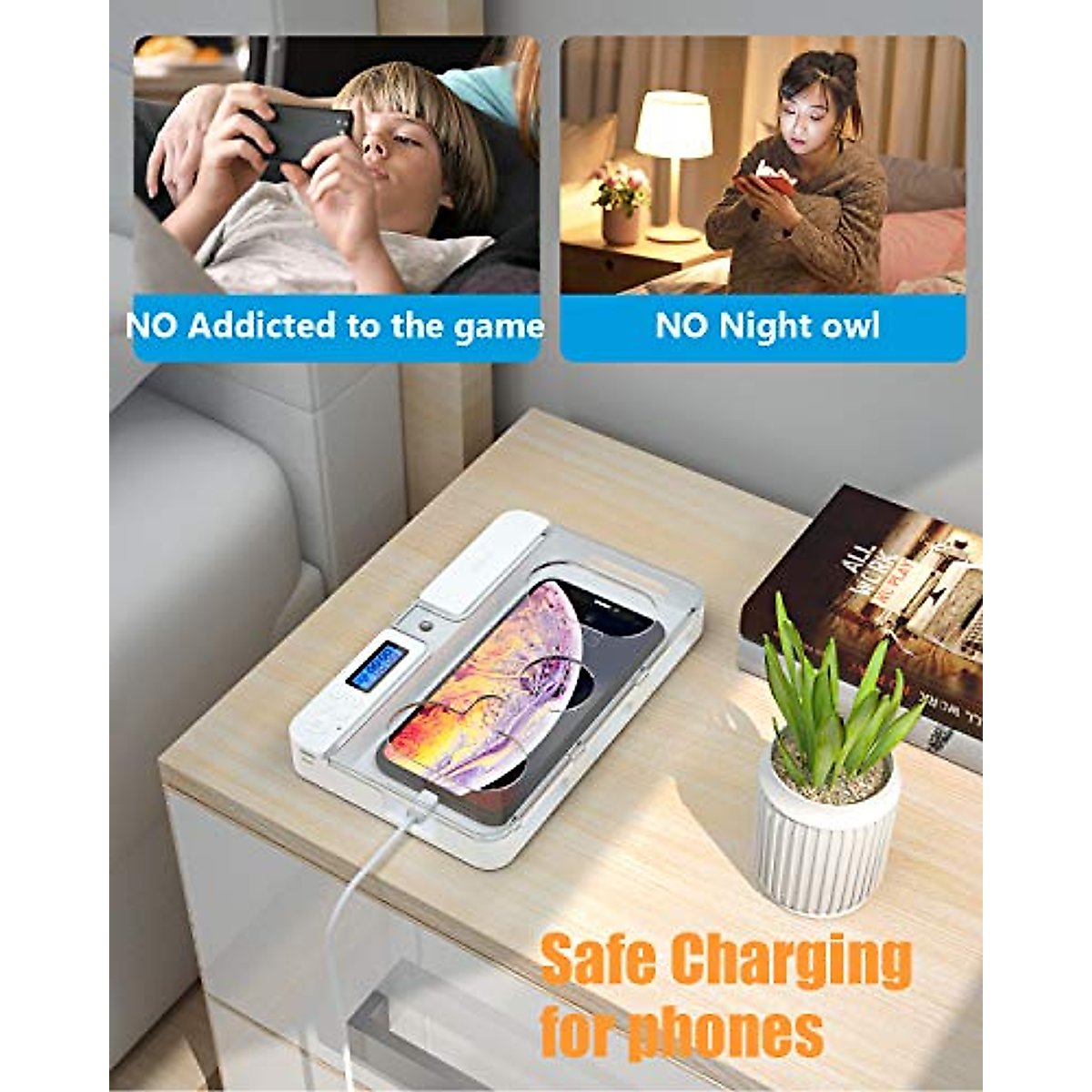 iDiskk Phone Jail Lock Box with Timer, iPhone Timer LockBox for Android Sumsung/Google/iPhone 14/13/13 pro/12/11/X/XR/XS/8/ Cell Phone Jail Lockbox for Kids/Students/Parents to get More Focused