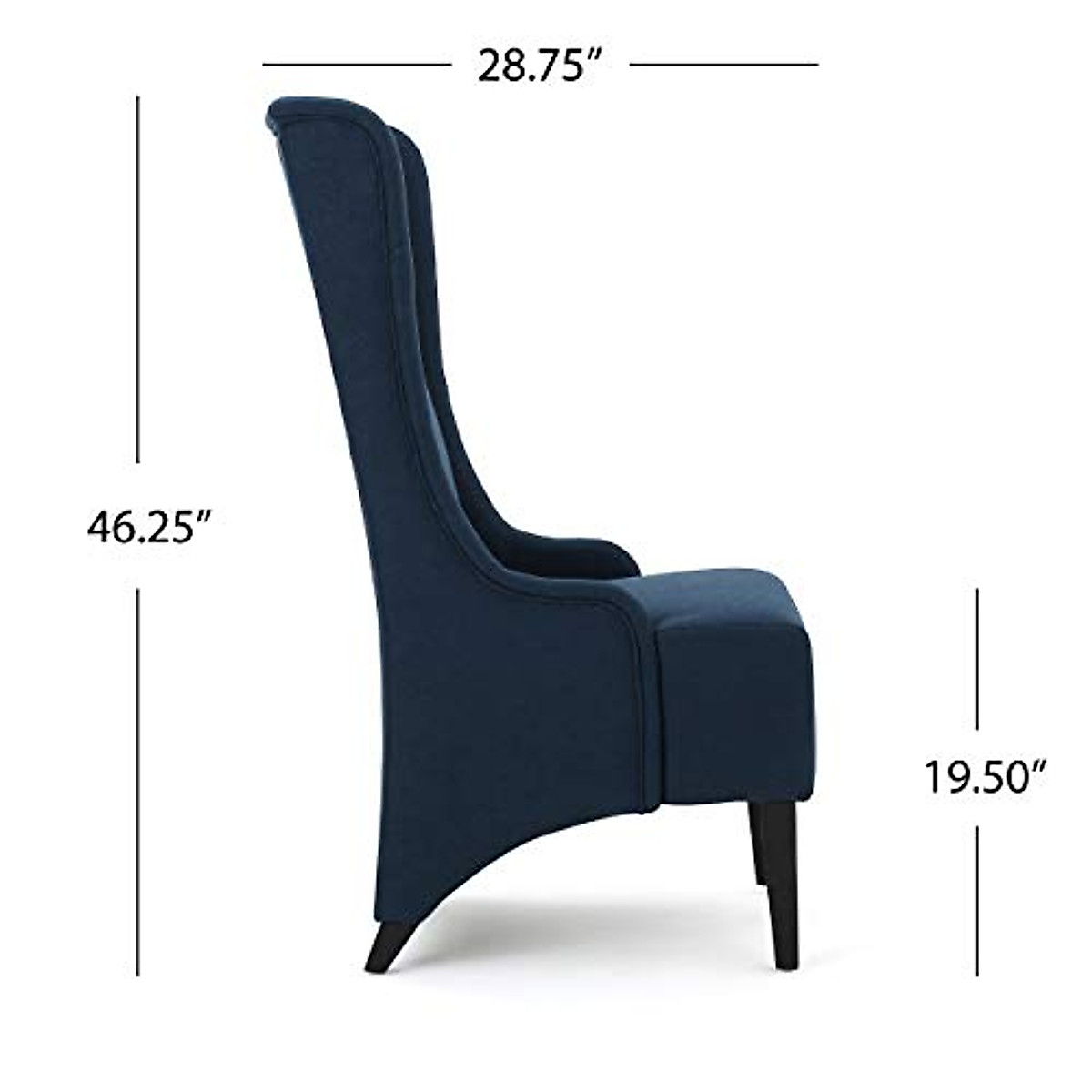 Christopher Knight Home Callie Fabric Dining Chair, Dark Blue Dimensions: 23.25”D x 28.75”W x 46.25”H