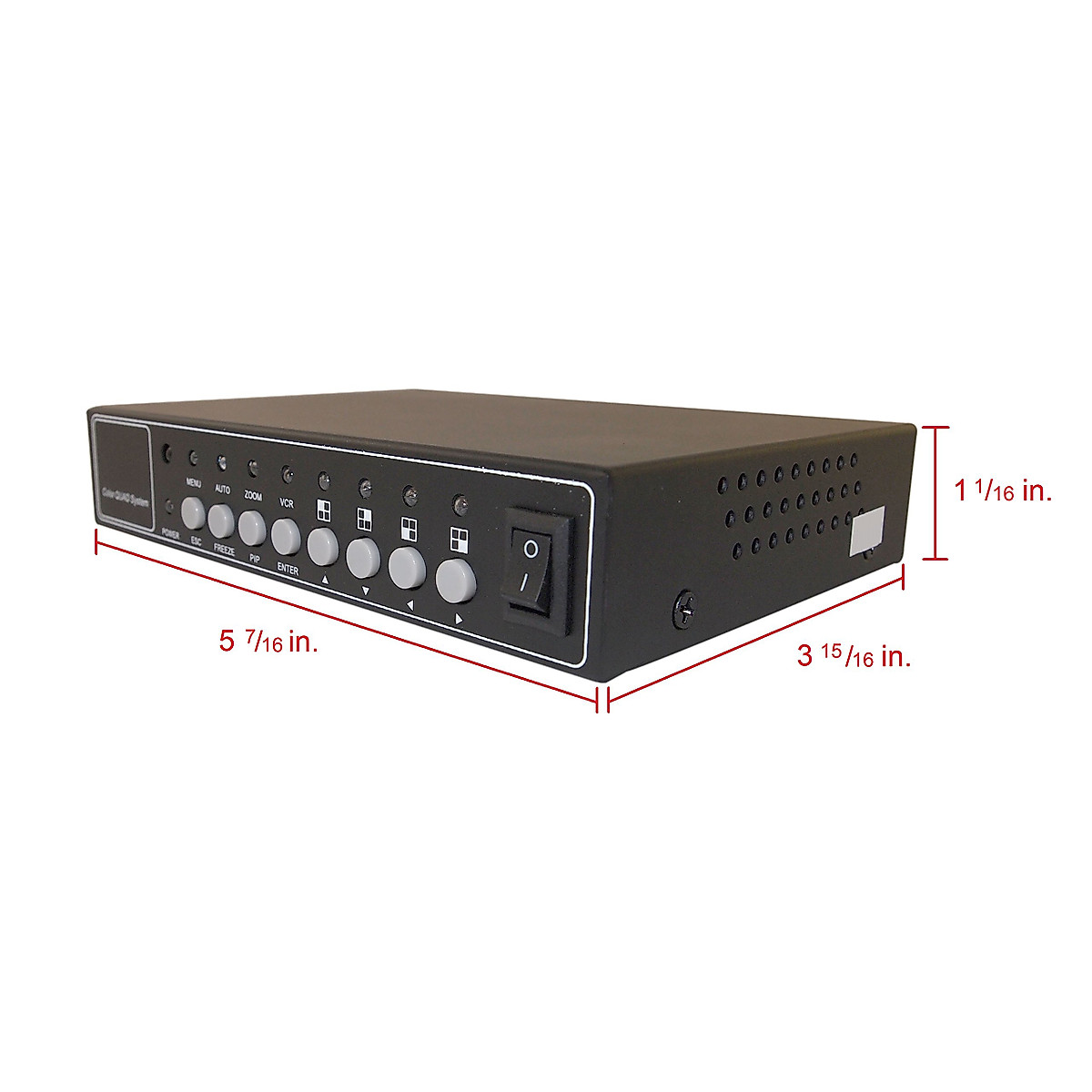 Evertech Office Home Analog Video Security Camera CCTV Color Quad Splitter Processor 4 Channel/Port Real Time with Remote Control