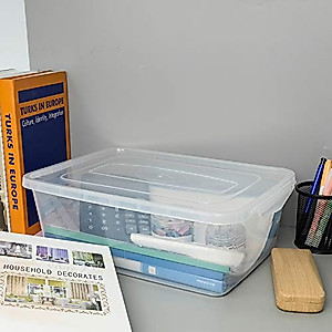 Gloreen Clear Storage Bin, 14 Quart Latch Bins/Containers/Boxes with Lid, Pack of 4