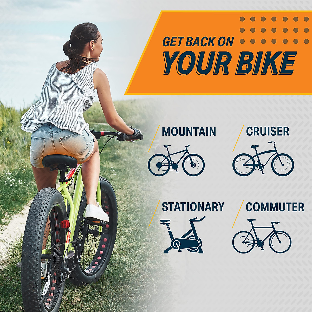 Bikeroo Bike Seat Cushion for Women - Universal Memory Foam Bicycle Seat for Mountain, Road, Exercise Bike - Comfortable Padded Bike Saddle Replacement w/Shock Springs, Red