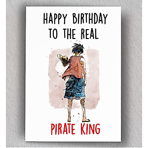 The Real Pirate King Birthday Card | Anime Greeting Card | Anime Gifts | Birthday Gift for Anime Fan | Blank Card