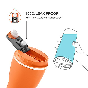 Ideus 14oz Stainless Steel Leak Proof Tumbler, Insulated Coffee Mug with Lid and Straw, Spill Proof Travel Coffee Cup, Double Wall Vacuum Flask for Adult Men and Women, Orange Tiger