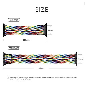 Atenzol Braided Solo Loop Compatible with Apple Watch Bands 38mm 40mm 41mm 42mm 44mm 45mm 49mm Women Men, Adjustable Buckle, Stretchy Elastics Sport Wristband for iWatch Ultra 8 7 6 SE 5 4 3 2 1 (1-Rainbow+Pride Edition, 38mm 40mm 41mm)