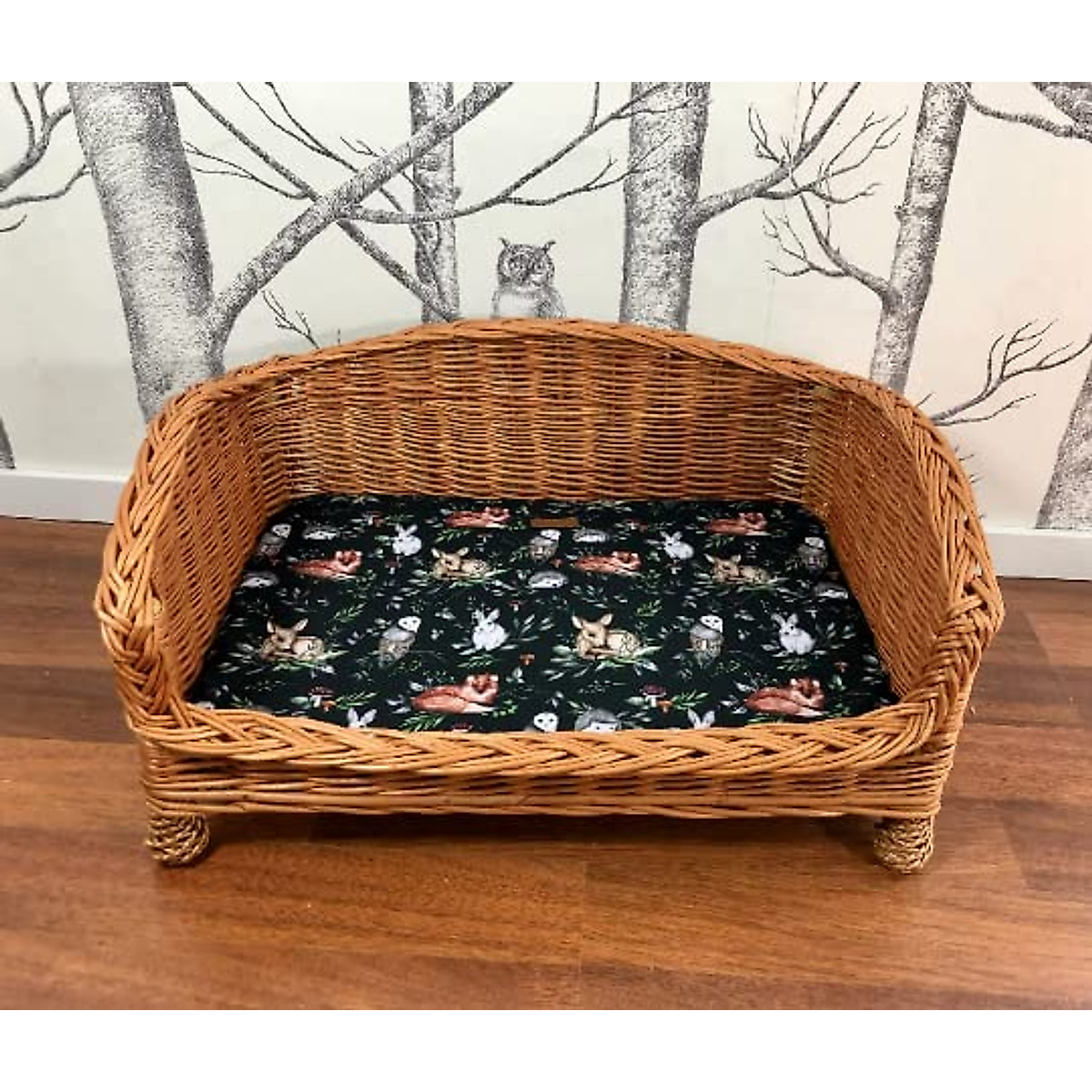 Wicker Pet Cot, Dog Bed with waterproof cushion