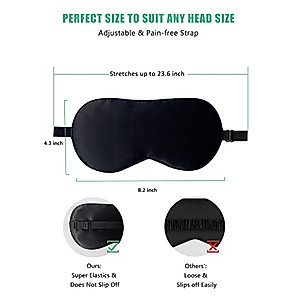 Silk Sleep Mask, 2 Pack 100% Real Natural Pure Silk Eye Mask with Adjustable Strap, Eye Mask for Sleeping, BeeVines Eye Sleep Shade Cover, Blocks Light Reduces Puffy Eyes Gifts