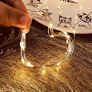 16 PCS Fairy String Lights Battery Operated,Starry String Lights,7.2ft 20 Led Firefly Lights for DIY,Christmas,Halloween,Wedding,Bedroom,Party Table Decorations(Warm White)