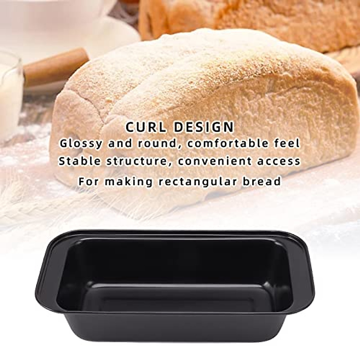 Loaf Pan for Baking Bread 25x13cm/9.8x5.1inch Baking Loaf Pans Carbon Steel Bread Pan for Bakeware Bread, Baking Tools for Oven Baking Bread Mold, Black