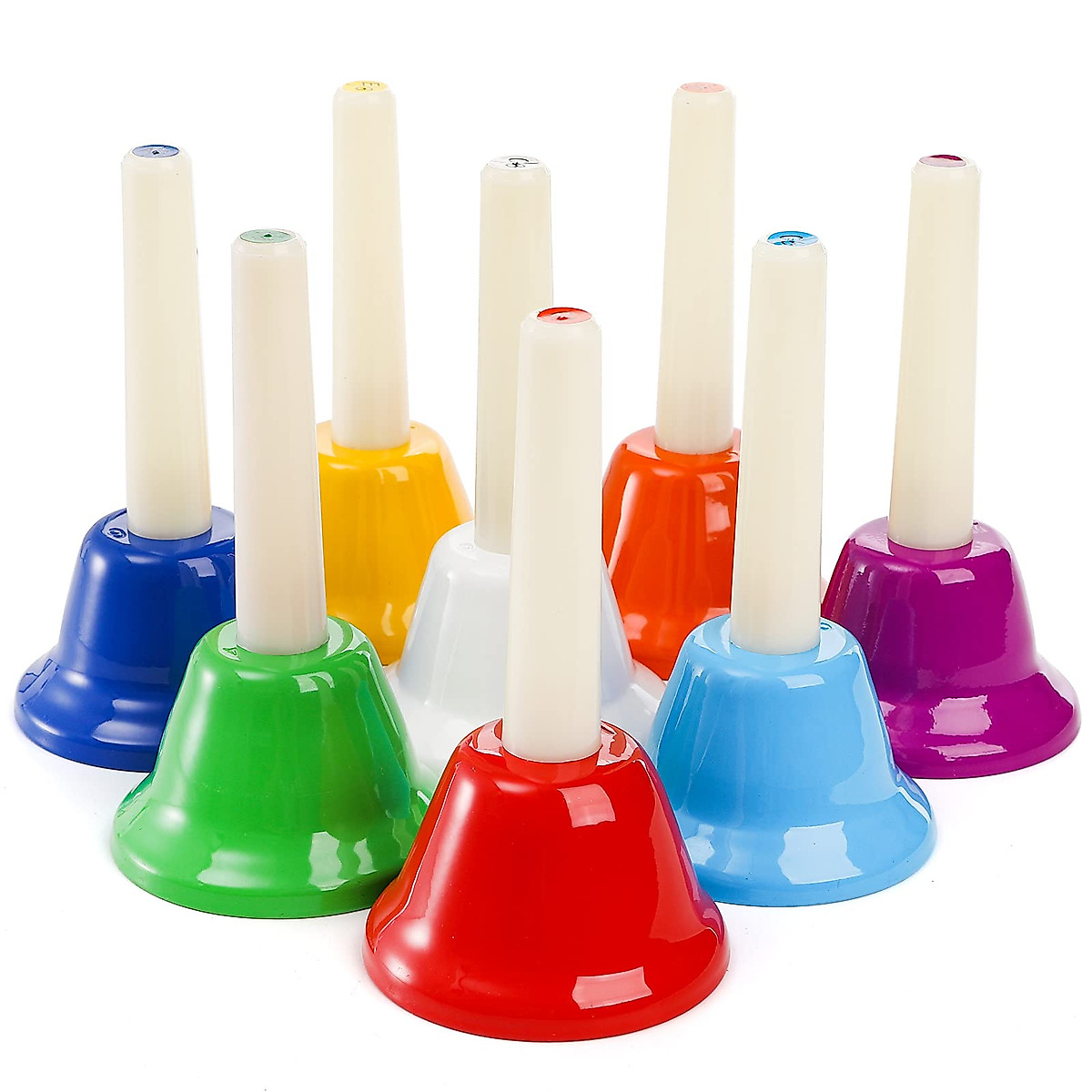 Tosnail 8 Note Metal Hand Bells Colorful Musical Percussion Musical Toy Instruments for Kids, Children
