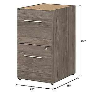 Bush Business Furniture Office 500 2 Drawer File Cabinet, 16W, Modern Hickory