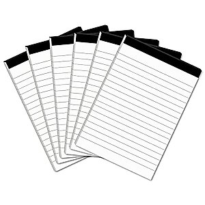 MuiAng 6pcs Perforated Note Pads College Ruled - 4" x 6" Inch Writing Notepad for Daily Planning - Perforated Small Notepads with 30 Sheets per Pad - Ruled Papers