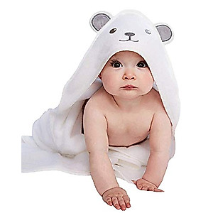 HIPHOP PANDA Bamboo Hooded Baby Towel - Soft Bath Towel with Bear Ears for Babie, Toddler, Infant - Ultra Absorbent, Natural Baby Stuff Baby Bath Shower Gifts for Boy and Girl - (Bear, 30 x 30 Inch)