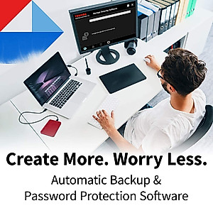 Toshiba Canvio Advance 8TB Portable External Hard Drive USB 3.0, Red and White