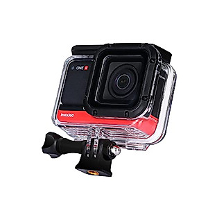 For Insta360 ONE R Sports Camera Case Protective Housing Insta360 ONE R Diving Cases Waterproof Housing 4K IPX8 Accessory Camera Accessories Anti-fall Bezel Protective Cases (Black) A458