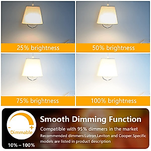 VOOSEI Daylight Bulbs 4000K LED E26 60W Dimmable, 6W Equivalent to 60W Edison High Brightness ST58 Antique Filament Bulbs Clear Glass Pack of 6