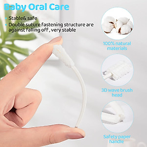 Tondiamo 100 Pcs Baby Tongue Cleaner Toothbrush Baby Oral Cleaner with 3 Pieces Finger Toothbrush for Newborn Baby Mouth Cleaner Oral Cleaning Infant Cleaner Toothbrush for 0-36 Months Baby
