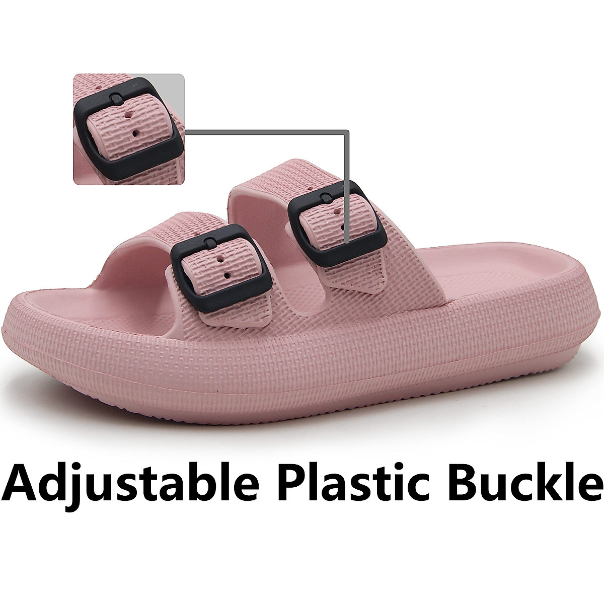 Weweya Pillow Slippers Cushioned Slides Sandals Pink Women Size 7 7.5