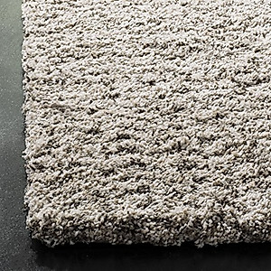 SAFAVIEH Hudson Shag Collection 7' Square Ivory/Grey SGH330A Chevron Non-Shedding Living Room Bedroom Dining Room Entryway Plush 2-inch Thick Area Rug