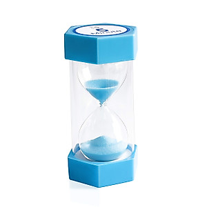 Sand Timer,XINBAOHONG Hourglass Sand Timer 5 Minutes 15 Minutes Timer Clock for Kids Games Classroom Home Office Kitchen Use (Pack of 2) (4.7''X 2.3'', 5 Min(Blue) and 15 Min(Green))