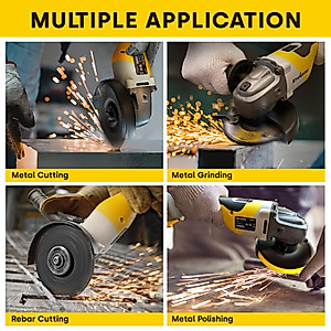Enventor 4-1/2" Cordless Angle Grinder with 4.0A Battery, 20V Brushless Grinders Tools Kit with Fast Charger, Grinding Wheels, Cutting Wheels, Flap Discs for Cutting, Grinding, Polishing, 10,000RPM