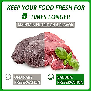 HUISPARK Vacuum Sealer Bags, 6"*8" 200 Pcs Heavy Duty Pre-Cut Design Commercial Grade Food Sealable Bag for Heat Seal Food Storage, Boilsafe to 280°F Freezable, Great for Storage, Meal Prep and Sous Vide…