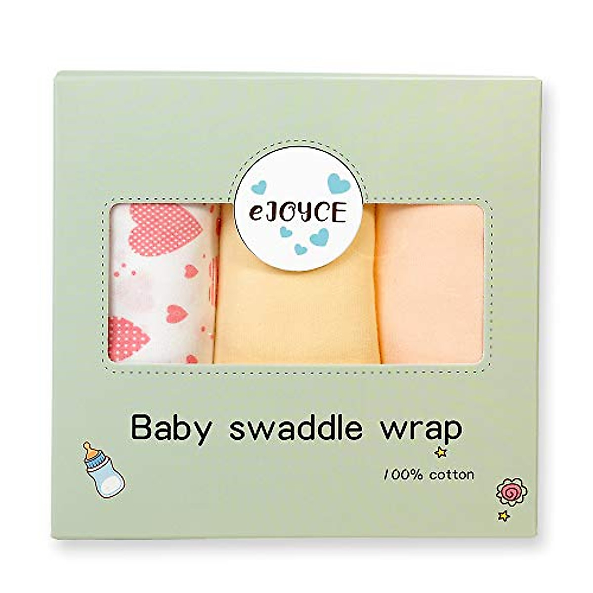 eJoyce Newborn Swaddle Blanket Wrap for Infant by 3 per Pack, EJ-2003 (Set 2)