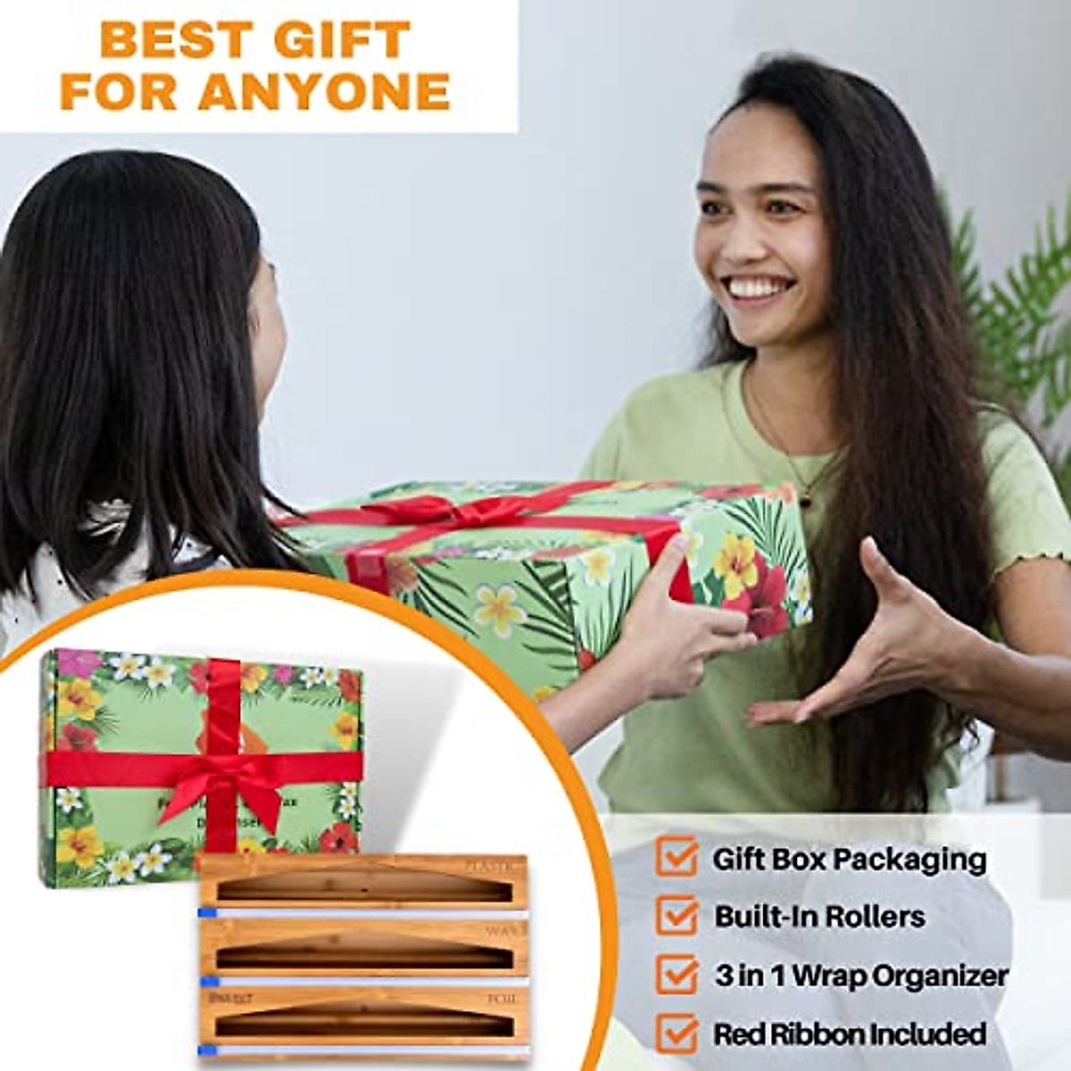 Aluminum Foil Organization and Storage, Saran wrap Dispenser with Cutter.Foil, Plastic, Wrap Organizer, Foil Dispenser with Cutter, Food wrap Dispenser with Cutter 3 in 1 for foil, Plastic, Wax Paper