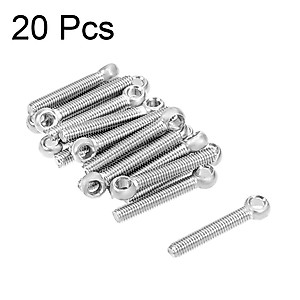 uxcell M5 x 30mm 304 Stainless Steel Machine Shoulder Lift Eye Bolt Rigging 20pcs
