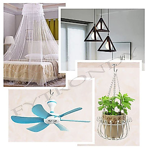 FYTRONDY Stainless Steel Screws Mount Large arc Ceiling Hooks, Coat Hanger, Plant Hanger (4-1/2 INCH , 4 Pack)