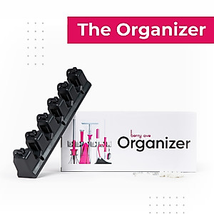 Berry Ave Broom Holder & Wall Mount Garden Tool Organizer- Kitchen, Closet, Garage & Laundry Room Storage w/ 5 Slots And 6 Hooks- Wall Holder For Broom, Rake & Mop Handles Up To 1.25” [Black, 4 Pack]