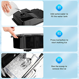 ARLIME Nugget Ice Maker Machine Countertop, Sonic Ice Maker Self-Cleaning 44lbs/24H, 4.8lb Ice Bin & Scoop, Intelligent Control Panel, Portable Ice Makers for Kitchens, Offices, Home