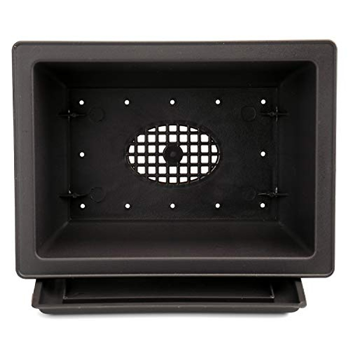 Yesland 24 Pcs Bonsai Training Pots of 6-1/2 Inch - Classic Deep Humidity Trays with Built in Mesh - Plastic Square Pot for Plants, Flowers, Herbs, African Violets & Seed Nursery