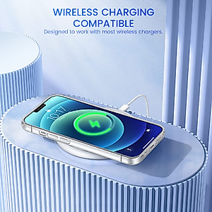 Caka iPhone 12 Pro Case, Glitter with Liquid Sparkle, White Mineral Oil, TPU Material, Wireless Charging Compatible, Silver (6.1 inches)