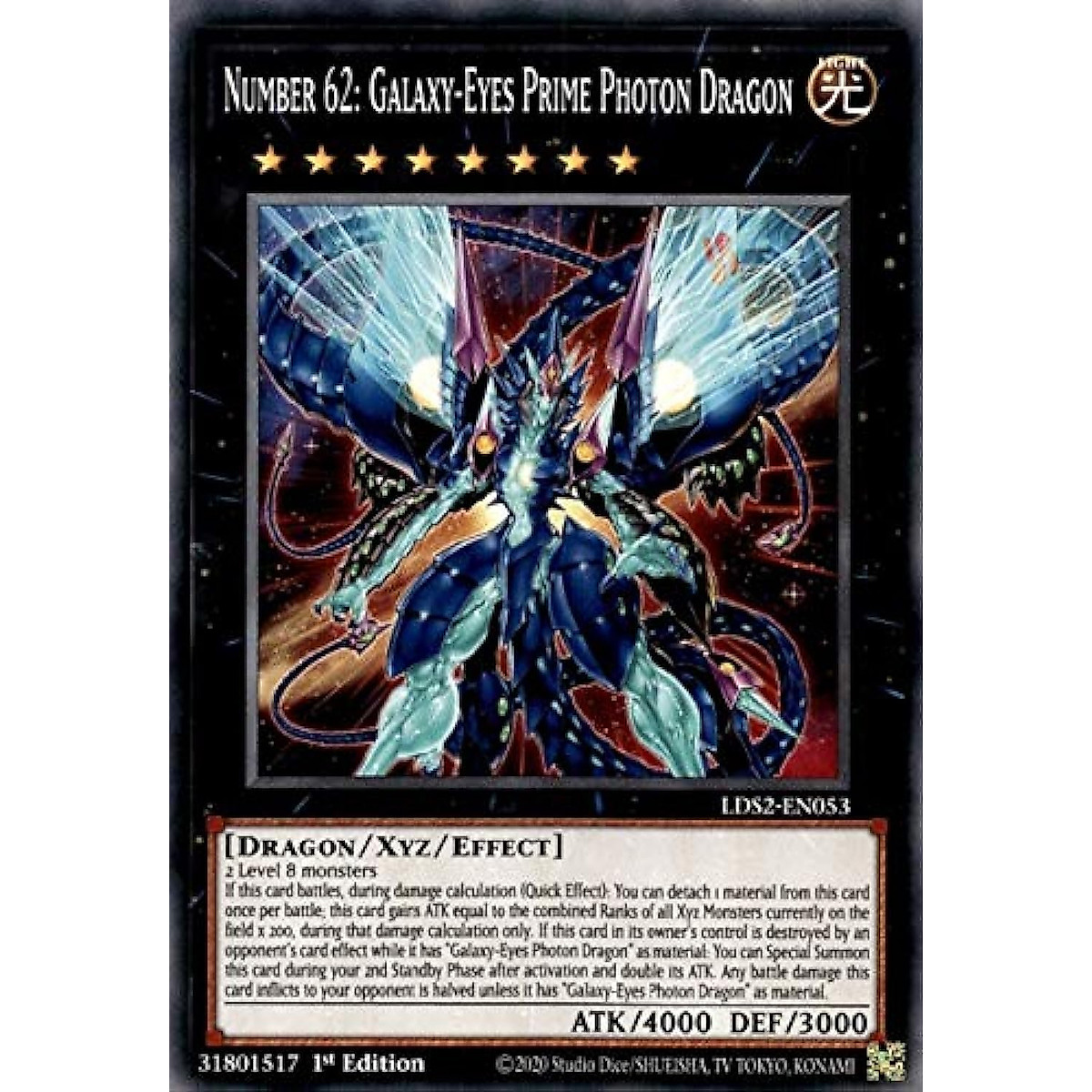 Number 62: Galaxy-Eyes Prime Photon Dragon - LDS2-EN053 - Common - 1st Edition