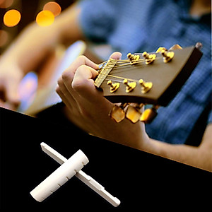 Frenflu 2 Sets 4pcs 6 String Acoustic Guitar Bone Bridge Saddle and Nut Made of Real Bone (Ivory)