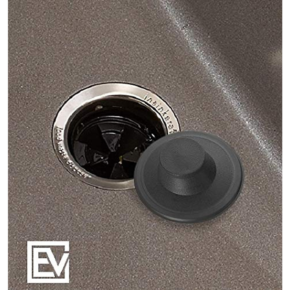 Kitchen Sink Stopper (#STP-PL) - Black Plastic Sink Plug Drain Stopper - Replacement Garbage Disposal Stopper | Kitchen Sink Drain for Kohler, Insinkerator, & Waste King