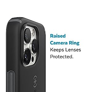 Speck iPhone 14 Pro Case - Built for MagSafe, Slim Phone Case with Drop Protection, Scratch Resistant - Soft Touch for 6.1 Inch iPhone 14 Pro Case - Dual Layer Case, Black, Slate Grey, CandyShell Pro