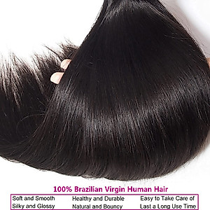 10A Straight Hair Bundles Brazilian 18 20 22 Inch 100% Unprocessed Virgin Hair Straight Weave Bundles Human Hair 3 Bundles Deals