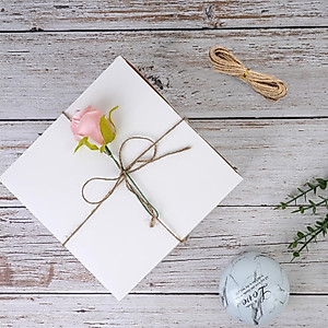 Moretoes 8pcs Gift Boxes, 8x8x4 Inches White Paper Gift Box with Lids for Wedding Present, Bridesmaid Proposal Gift, Graduation, Holidays, Birthday Party Favor