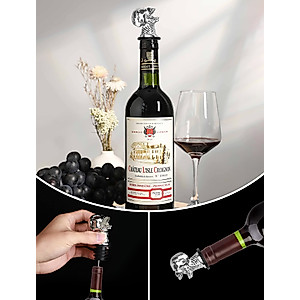 Skull Wine Aerator Pourer Spout - Anvy Lunda Liquor Bottle Pourers Skull Wine Decanter - Creative Gifts for Alcohol, Whiskey, Skull Lover (Silver)